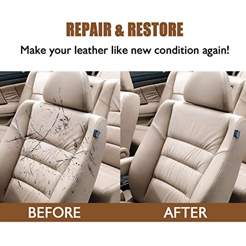 Leather Repair Kit 20ML Leather Vinyl Restoration Paint Gel Leather Recoloring Balm Renew Restore Repair Tool for Auto Car Seat Sofa Jacket Furniture