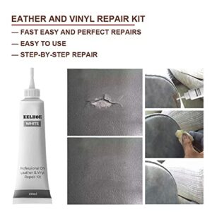 Leather Repair Kit 20ML Leather Vinyl Restoration Paint Gel Leather Recoloring Balm Renew Restore Repair Tool for Auto Car Seat Sofa Jacket Furniture