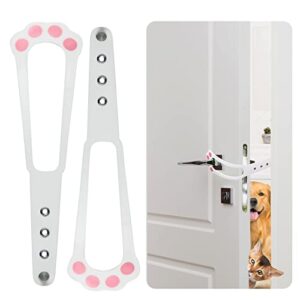 2pcs cat door holder latch, flex door stopper to keep dogs away, easy way for cats in