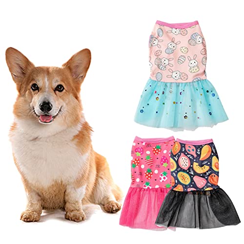 Pet Supplies Pet Dress Lace Design Printing Sweet Strawberry Rabbit Princess Dress Pet Supplies Pet Clothes