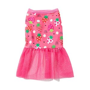 Pet Supplies Pet Dress Lace Design Printing Sweet Strawberry Rabbit Princess Dress Pet Supplies Pet Clothes