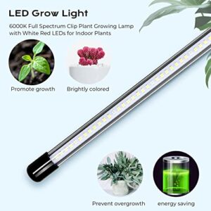 iPower LED Grow Light, 6000K Full Spectrum Clip Plant Growing Lamp with 84 White Red LEDs for Indoor Plants, 5-Level Dimmable, Auto On Off with 4/8/12H Timer