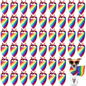 50 pieces rainbow dog bandanas bulk pride dog bandanas rainbow dog scarf rainbow accessories for small medium large dog pet costume accessories decoration