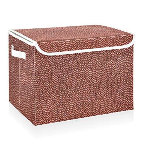 CaTaKu Football Game Storage Bins with Lids and Handles, Fabric Large Storage Container Cube Basket with Lid Decorative Storage Boxes for Organizing Clothes