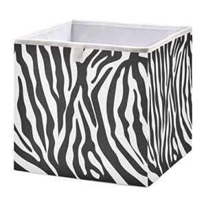 kigai zebra print cube storage bins - 11x11x11 in large foldable cubes organizer storage basket for home office, nursery, shelf, closet