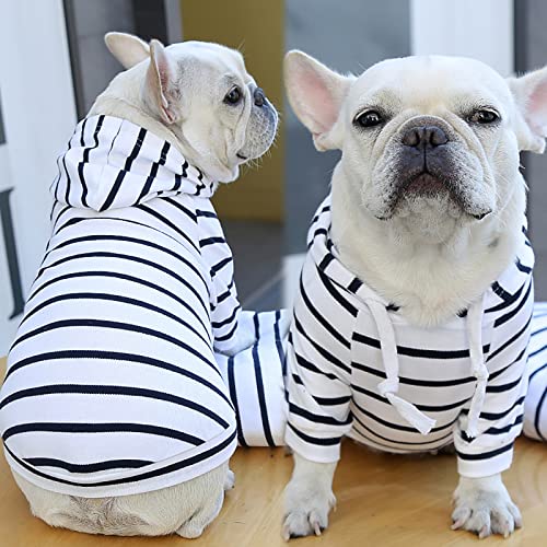 Pet Clothes for Medium Dogs Easter Pet Autumn and Winter Hoodies Fleece Stripe Sweatshirt Pet Cats and Dogs Warm Pet Supplies