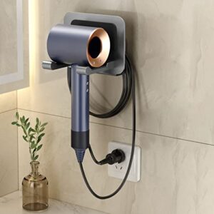 gqog hair dryer holder adhesive wall mount space aluminum blow dryer stand(single holder)