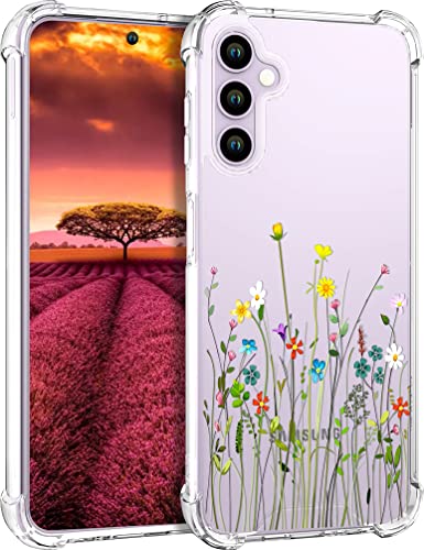 Topgraph Samsung Galaxy S23 Case Floral Flower Clear Cute for Women Girly Designer Girls,Silicone Transparent Phone Case Floral Design Compatible with Samsung Galaxy S23 (Flower Bouquet Wild)