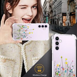 Topgraph Samsung Galaxy S23 Case Floral Flower Clear Cute for Women Girly Designer Girls,Silicone Transparent Phone Case Floral Design Compatible with Samsung Galaxy S23 (Flower Bouquet Wild)