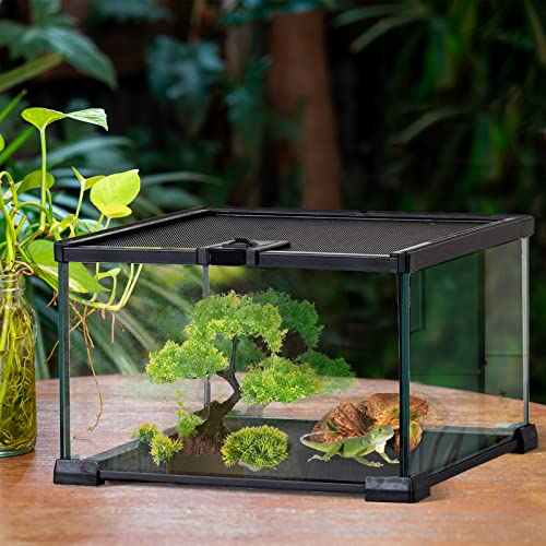 Ceadyxiao Large Reptile Carpet Terrarium Liner Bedding Reptile Substrate Mat Tank Accessories for Bearded Dragon Snake Lizard Tortoise Leopard Gecko (Black)