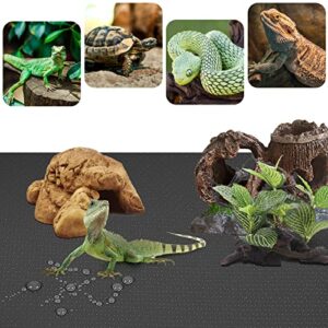 Ceadyxiao Large Reptile Carpet Terrarium Liner Bedding Reptile Substrate Mat Tank Accessories for Bearded Dragon Snake Lizard Tortoise Leopard Gecko (Black)