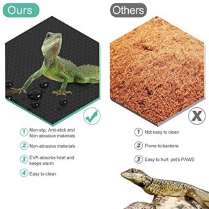 Ceadyxiao Large Reptile Carpet Terrarium Liner Bedding Reptile Substrate Mat Tank Accessories for Bearded Dragon Snake Lizard Tortoise Leopard Gecko (Black)