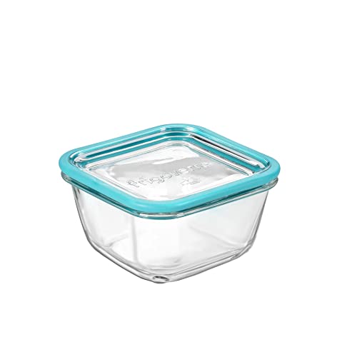 Bormioli Rocco Frigoverre Future 26.25 Oz.. Square Food Storage Container, Made From Durable Glass, Dishwasher Safe, Made In Italy