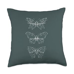 cottagecore goblincore aesthetic clothes women men butterfly cottagecore goblincore fairycore throw pillow, 18x18, multicolor