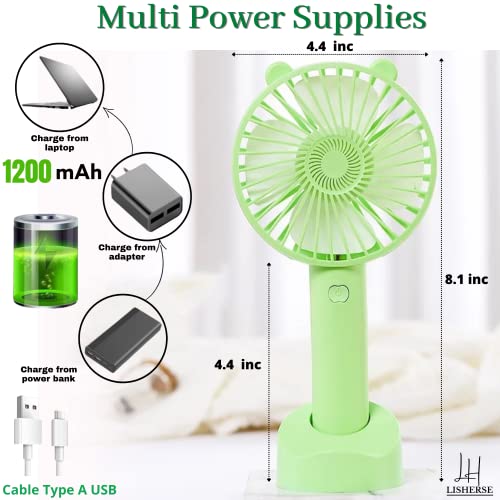 Pack 3 Mini Fan Portable, Mini Handheld Fan, Portable Fan For Travel, Hand Fan rechargeable, Personal Fan Handheld, Small Battery operated Fan, Lash Fan dryer for eyelash extensions (BLUE/GREEN/WHITE)