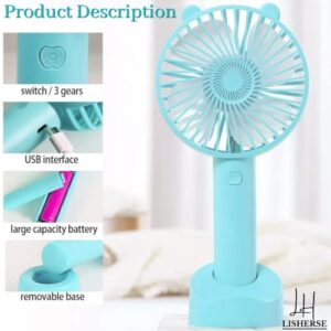 Pack 3 Mini Fan Portable, Mini Handheld Fan, Portable Fan For Travel, Hand Fan rechargeable, Personal Fan Handheld, Small Battery operated Fan, Lash Fan dryer for eyelash extensions (BLUE/GREEN/WHITE)