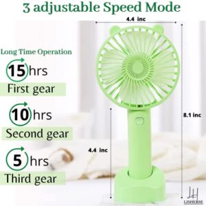 Pack 3 Mini Fan Portable, Mini Handheld Fan, Portable Fan For Travel, Hand Fan rechargeable, Personal Fan Handheld, Small Battery operated Fan, Lash Fan dryer for eyelash extensions (BLUE/GREEN/WHITE)