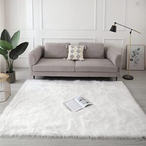 tennola sheepskin rug 6x9 white faux fur area rugs for living room fluffy washable rugs for bedroom nursery room luxury room decor furry rug fuzzy rug rectangle carpet