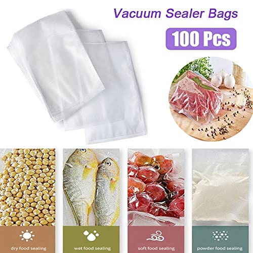 Houchu 100pcs Vacuum Sealer Bags for Food Bpa Free Food Storage Bags Commercial Grade Food Vaccum Bags for Meal Prep Or Sous Vide(6 x 8cm)