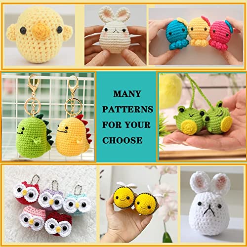 3 Pattern Crochet Kits - Crochet 3 Different Patterns Sets for Beginners/Experts - Rabbit, Chicken, Bee for Adult Starters, Kids, Includes Enough Yarns, Hook, Accessories