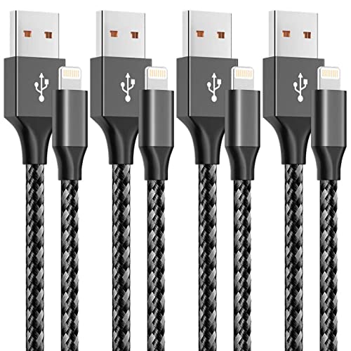 iPhone Charger 4 Pack 6 ft MFi Certified Lightning Cable Nylon Braided Cable iPhone Charger Fast Charging Cord Compatible with iPhone 14 13 12 11 Pro Max XR XS X 8 7 6 Plus and More