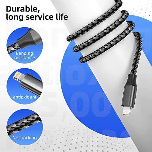 iPhone Charger 4 Pack 6 ft MFi Certified Lightning Cable Nylon Braided Cable iPhone Charger Fast Charging Cord Compatible with iPhone 14 13 12 11 Pro Max XR XS X 8 7 6 Plus and More