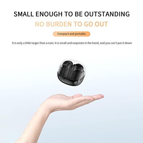 pstuiky Wireless Earphone Bluetooth 5.3 Headphones Touch-Control Space Capsule Earphones ANC in-Ear Hi-fi Earbuds Mini Sports Music Earbuds with Microphone Noise Cancelling Headset (Black)