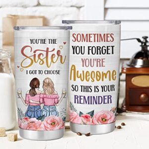 9CLEVER You're Awesome Friendship Tumbler Sister I Got To Choose Best Friends, Sister Women Gifts - Birthday, Valentine, Christmas Gifts For Bestie, BFF, Soulmate