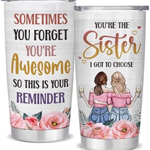 9CLEVER You're Awesome Friendship Tumbler Sister I Got To Choose Best Friends, Sister Women Gifts - Birthday, Valentine, Christmas Gifts For Bestie, BFF, Soulmate