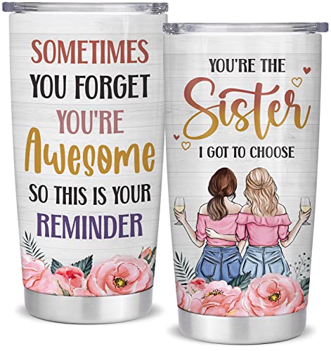 9CLEVER You're Awesome Friendship Tumbler Sister I Got To Choose Best Friends, Sister Women Gifts - Birthday, Valentine, Christmas Gifts For Bestie, BFF, Soulmate