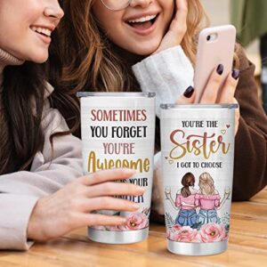 9CLEVER You're Awesome Friendship Tumbler Sister I Got To Choose Best Friends, Sister Women Gifts - Birthday, Valentine, Christmas Gifts For Bestie, BFF, Soulmate