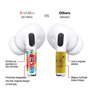 ROCKMAX Luminous AirPod Pro Skins, AirPods Pro 2 Sticker Glow in The Dark, AirPods Skin Wraps Decoration with Easy Installation Tool (208YG)