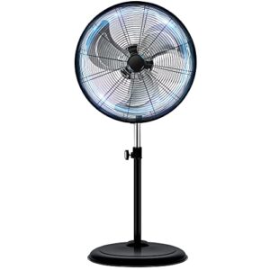 bestronair 20 inch pedestal standing oscillating fan,adjustable height heavy duty industrial metal floor fan with 3 speed,use for workshop, garage, commercial, rooms.