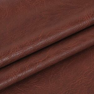 Osunnus Crazy Horse Vegan Faux Leather Fabric by The Yard 55" Wide 1.25mm Thick Synthetic PU Faux Leather Sheets for DIY Crafts Furniture Cover Auto Marine Upholstery, Brown