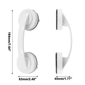 Unlorspy Large Suction Cup Glass Door Handle,Fridge Suction Handle 194mm/7.64" Powerful Suction Cup Non-Marking Handles Glass Door and Window Handles (White Large, Non-Porous)