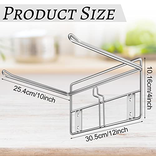 2 Pcs Hanging Plastic Bag Holder Garbage Trash Bag Holder Stainless Steel Grocery Bag Holder T Shirt Bag Holder Rack T Shirt Bag Rack Wall for Cabinet Kitchen Door Restaurant Business Checkout Counter