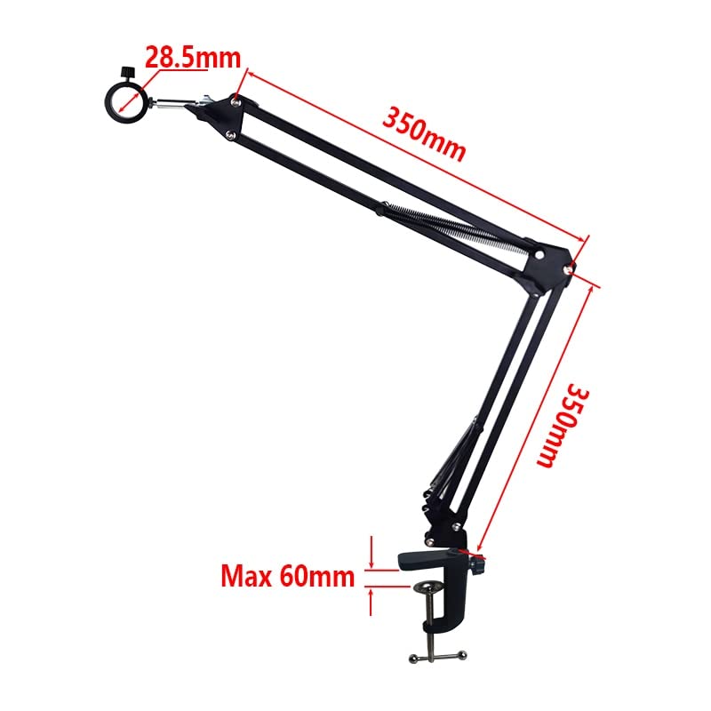 Adjustable Microscope Arm 130x Zoom C Mount Lens Camera Light, 48MP 4K 1080P HDMI USB Digital Camera Industrial Video Microscope Mount Repair Soldering Stand Clamp (48MP Microscope)