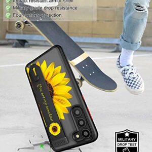 Cisland Samsung Galaxy A14 Case Sunflower Flower Floral Cute with Strap Stand Finger Kickstand, Cute Case for Women Girly Designer for Girls Aesthetic Silicone Compatible with Samsung Galaxy A14 5g