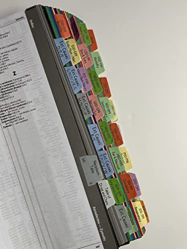 Book Tabs for ICD-10-CM 2024 The Complete Official Codebook with Guidelines (AMA/Optum Physicians version). Laminated, Color-coded, and Repositionable with alignment card for easy application.