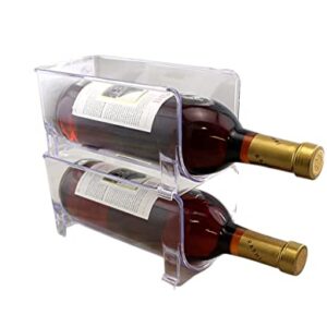 Dependable Industries Set of 4 Stackable Countertop Horizontal Fridge and Freezer Wine Bottle Holder Home Dining Room and Kitchen Storage BPA Free Plastic