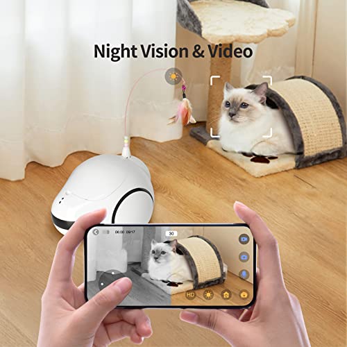 pumpkii Pet Camera for Dog and Cat, Self-Charging Smart Pet Treat Dispenser Robot, Automatic Cat Feeders, Moving Home Security Camera Night Vision