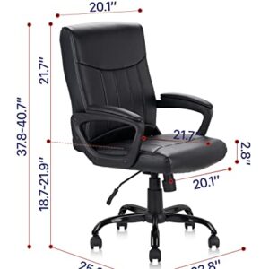 KLASIKA Home Chair Executive Office Chair Desk Ergonomic Swivel Chair with PU Leather Black 1 Pack