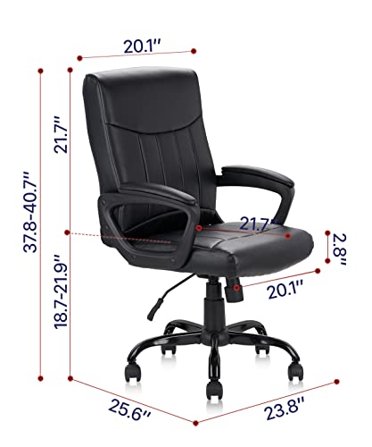 KLASIKA Home Chair Executive Office Chair Desk Ergonomic Swivel Chair with PU Leather Black 1 Pack