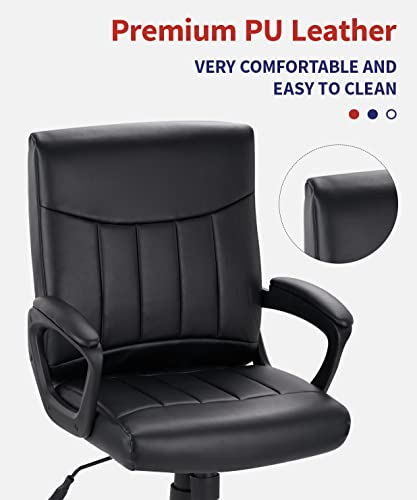 KLASIKA Home Chair Executive Office Chair Desk Ergonomic Swivel Chair with PU Leather Black 1 Pack