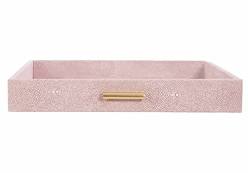 Large Blush Sting Tray – by Alice Lane Home Collection – Pink Blush – Gold Finished Handles – Modern Elegant Decorative Tray – Home Décor, Kitchen, Bathroom, and Coffee Table