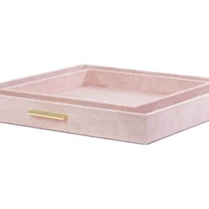 Large Blush Sting Tray – by Alice Lane Home Collection – Pink Blush – Gold Finished Handles – Modern Elegant Decorative Tray – Home Décor, Kitchen, Bathroom, and Coffee Table