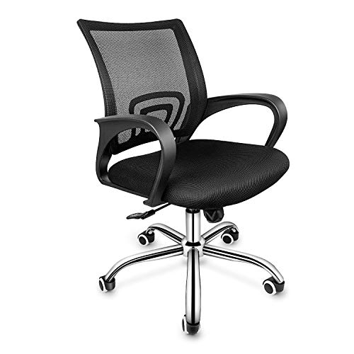 YSSOA Home Office Desk Chairs, Adjustable Height, Black