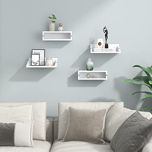 SUMGAR Modern 𝙁𝙡𝙤𝙖𝙩𝙞𝙣𝙜 𝙎𝙝𝙚𝙡𝙛 Wall Shelf Romantic and Cute Metal Decorative Storage Design 𝙁𝙡𝙤𝙖𝙩𝙞𝙣𝙜 𝙉𝙞𝙜𝙝𝙩𝙨𝙩𝙖𝙣𝙙 for Living Room Bathroom Bedroom Gifts (White)