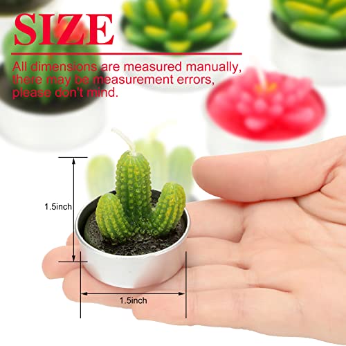 48 Pieces Succulent Cactus Candles Cactus Tealight Candles Decorative Shaped Candles for Birthday Wedding Spa Home Decoration Anniversary Festival Party Favors Props Housewarming Gifts