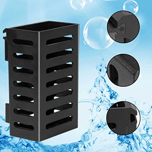 HALIFIN 2PCS Aquatic Plant Cup,Plastic Aquatic 𝐏𝐥𝐚𝐧𝐭 𝐏𝐨𝐭 Three Different Sizes of Holder, Fish Tank for Emersed Plants Aquariums, Suitable for Borders Aquariums Without (Black) (2.1 x 3.1 x 5)